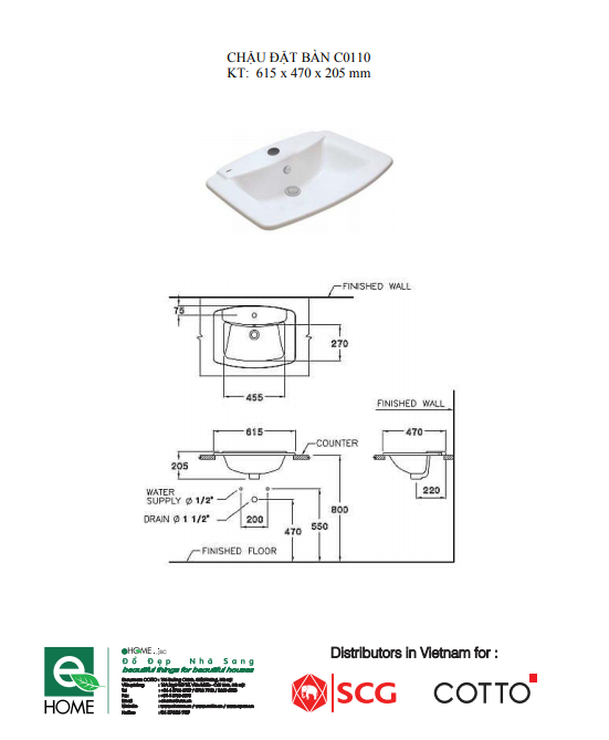 Chậu COTTO C0110 - Vật Tư Hoàn Thiện