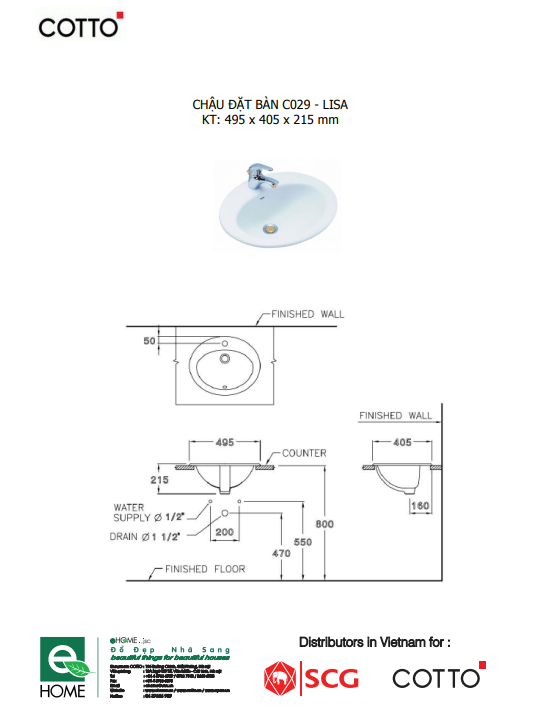 Chậu COTTO C029 - Vật Tư Hoàn Thiện