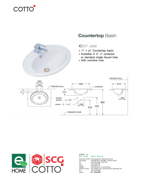 Chậu COTTO C007 - Vật Tư Hoàn Thiện