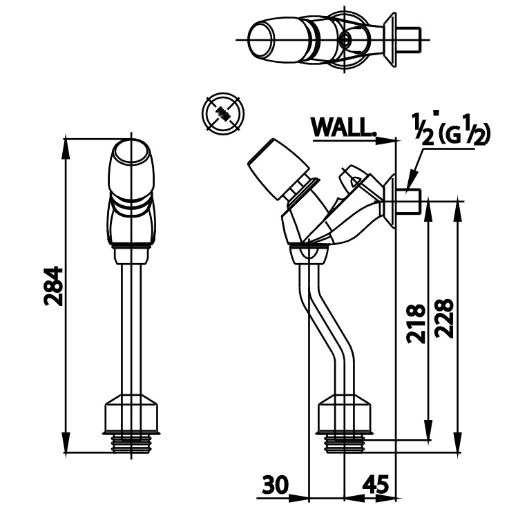 Van xả nhấn tiểu nam COTTO CT474N(S)(HM) - Vật Tư Hoàn Thiện
